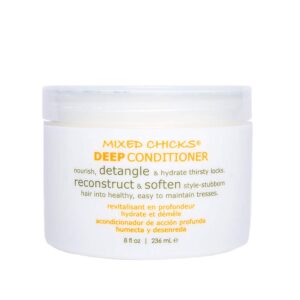 mixed chicks detangling deep conditioner - softens, moisturizes & detangles straight or curly hair, 8 fl.oz