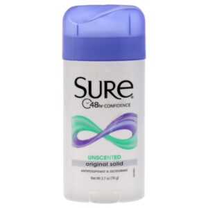 sure original solid unscented, anti-perspirant deodorant 2.70 oz