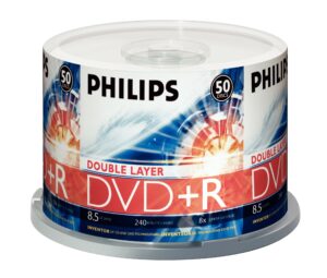 philips dr8s8b50f/17 50 pack 8x dvd+r dl spindle