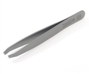 stainless steel toplnox oblique tweezers. made by niegeloh in solingen, germany