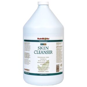 nutribiotic original non-soap skin cleanser, 1 gallon | fragrance free with gse | ph balanced, hypoallergenic & biodegradable | free of parabens, fragrance, phosphates, sls, dyes, & colorings