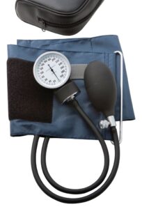 adc prosphyg 785 manual home sphygmomanometer with self-adjusting blood pressure cuff and carrying case, adult, navy