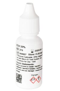 potassium hydroxide, 20% koh, for skin fungal preps, 15ml dropper vial, by hardy diagnostics