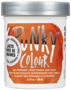 punky flame semi permanent conditioning hair color, non-damaging hair dye, vegan, ppd and paraben free, transforms to vibrant hair color, easy to use and apply hair tint, lasts up to 35 washes, 3.5oz