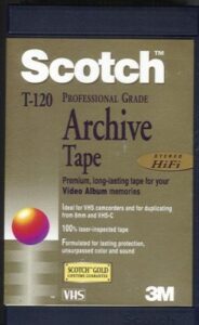 scotch t-120 professional grade archive vhs hi-fi video tape