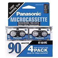 panasonic 4 pack microcasssette rt-904mcw tapes (90 minutes)