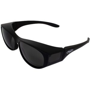 global vision escort safety glasses fit over most eyewear smoke lenses (black smoke)