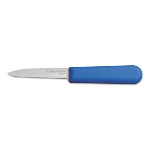 dexter-russell paring knife, cook's style parer, 3-1/2" blade. blue