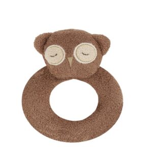 angel dear ring rattle, brown owl