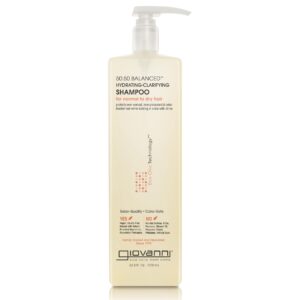 giovanni 50:50 balanced hydrating clarifying shampoo, 33.8 oz. leaves hair ph balanced & clean, ideal for over-processed, stressed hair, can use daily, sulfate & paraben free (pack of 1)