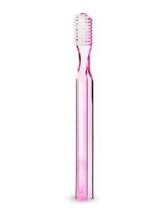 supersmile new generation toothbrush w/ patented 45° soft nylon bristles - whitening tooth brush w/ ergonomic handle guarantees ada recommended brushing angle for adults & children (pink)