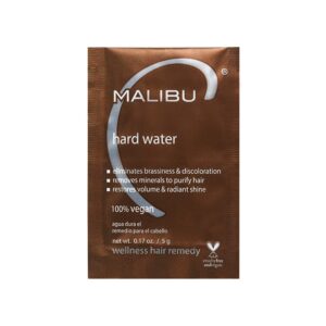 malibu c hard water wellness hair remedy - removes hard water deposits & impurities + restores volume and radiant shine with vitamin c complex (1 packet)