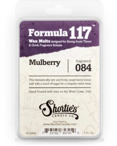 shortie's candle company mulberry wax melts - formula 117-1 highly scented 3 oz. bar - made with natural oils - christmas & holiday air freshener cubes collection