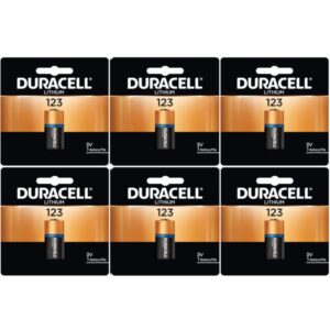 duracell lithium photo battery (123), 3 volt (pkg of 6)