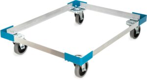 carlisle foodservice products cateraide metal dolly for tc1826n carriers with reinforced corners for catering and events, aluminum, 28.63 x 22 inches, silver