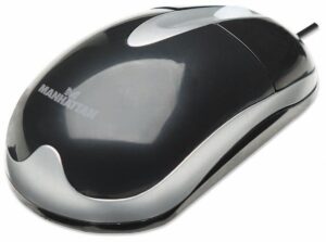 manhattan, usb mh3 classic optical mouse with three buttons and scroll wheel, 800 dpi