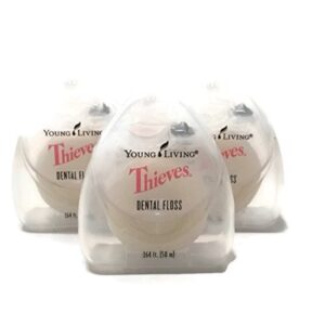 young living thieves dental floss - essential oil-infused oral care - 3 pack for a fresh and clean smile - promotes healthy teeth and gums with thieves