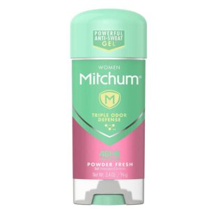 mitchum anti-perspirant & deodorant for women, power gel, powder fresh, 3.4 oz (96 g) (pack of 4)