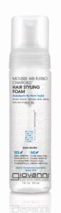 giovanni mousse air-turbo charged, hair styling foam - lightweight for natural curls, medium to firm hold, add texture & shine, curly hair products, no parabens, color safe - 7 oz (pack of 3)