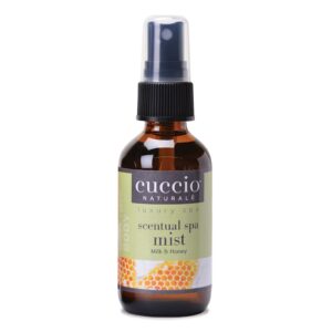 cuccio naturale scentual spa mist - aromatic spray - soothes and softens skin - radiant and rejuvenated skin - promotes a relaxed and calm mindset - paraben free - milk and honey - 2 oz