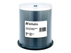 verbatim cd-r 700mb 52x white thermal printable, hub printable - 100pk spindle