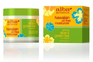 alba botanica hawaiian, aloe & green tea oil-free moisturizer, 3 ounce (pack of 2)