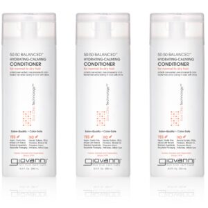 giovanni eco chic 50:50 balanced hydrating calming conditioner - leaves ph balanced for over-processed hair, lauryl & laureth sulfate free, color safe - 8.5 oz (pack of 3)