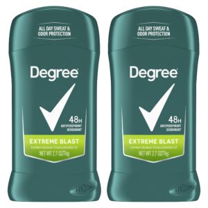 degree men original protection antiperspirant deodorant extreme blast twin pack 48-hour sweat and odor protection antiperspirant for men 2.7 oz