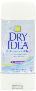 dry idea advanced - clear gel anti-perspirant & deodorant, powder fresh, 3-ounce tube (pack of 6)