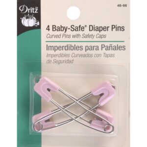 dritz pastel baby-safe, 4 count, assorted colors diaper pins