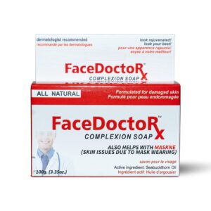 facedoctor complexion soap - natural acne bar soap for face - cleansing bar for all skin types - helps with sensitive, dry, oily skin issues, even skin tone, rosacea, dark acne spots - men & women