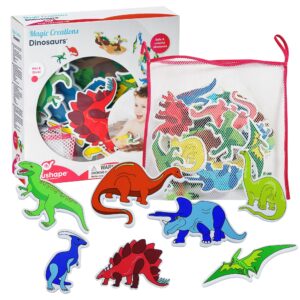 edushape magic creations foam sticker imaginative bath tub activity play set, dinosaurs