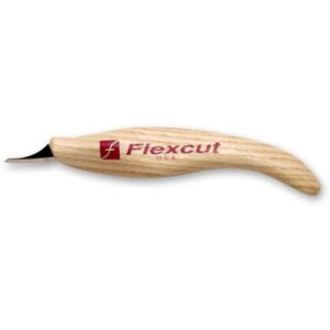 flexcut mini pelican knife, honed and polished ultra-thin high carbon blade, 7/8 inch (kn19)