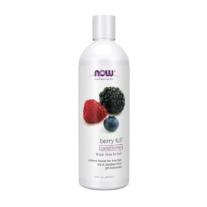 now foods solutions, berry full™, volume boost conditioner for fine hair with biotin, ph balanced, 16-ounce