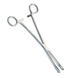 grafco foerster sponge forceps, curved & serrated tips, 9.5" long, 2734