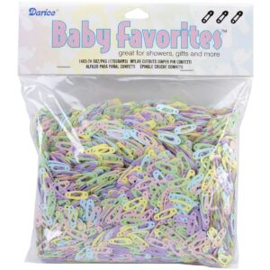 darice baby diaper pin pastel confetti, 6-ounce party supplies, assorted