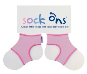 sock ons clever little things that keep baby socks on, baby pink, 0-6 months