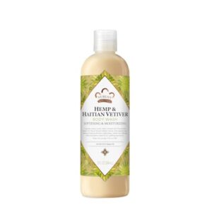 nubian heritage body wash indian hemp & haitian vetiver cleanser for all skin types made with fair trade shea butter, 13 oz