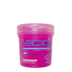 eco style ecoco hair gel - curl and wave - anti-itch, alcohol-free formula - perfect hold for angled or tapered sides - ideal for wavy hair - no flakes - not animal tested - moisturizes - 16 oz