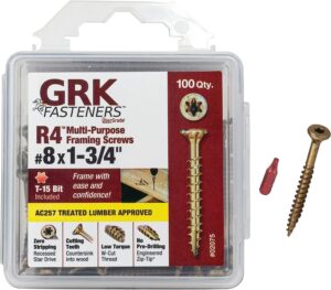 grk 772691020758 8 r4 screw x 1-3/4", color, 100 count