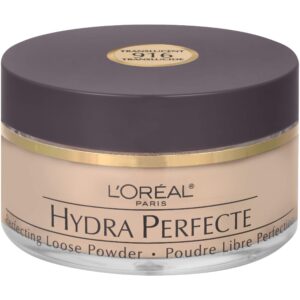 l'oreal paris hydra perfecte perfecting loose face powder, minimizes pores & perfects skin, sets makeup, long-lasting, with moisturizers to nourish & protect skin, translucent, 0.5 fl. oz.