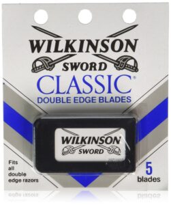 wilkinson sword classic stainless steel double edge razor blades 5 count (pack of 20)