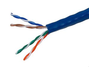 monoprice 1000ft 24awg cat5e 350mhz utp solid, riser rated (cmr), bulk ethernet bare copper cable - blue