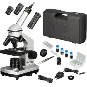 bresser junior biological microscope set 40-1600x magnification with led illumination and usb lens