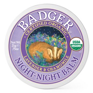 badger - night night balm, chamomile & lavender, natural sleep balm for kids, relaxing scented balm for children, kids organic sleep balm, 0.75 oz