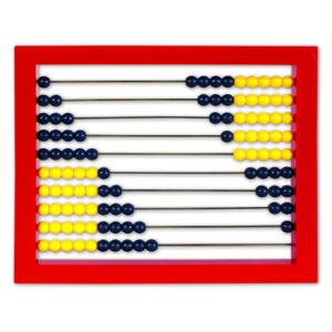 learning resources 2-color desktop abacus, red frame, color coded, math concepts