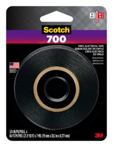 scotch 3m 700 electrical tape, 3/4 in x 66 ft x 7 mil, high-quality vinyl insulating tape for excellent mechanical protection, for primary insulation up to 600v, for indoor and outdoor use (03429na)