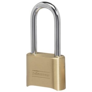 master lock 175lh 2' wide set your own combination padlock, with 2-1/4 in. shackle, brass finish