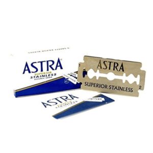 astra blue superior stainless double edge razor blade - 50 ct