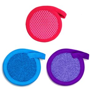 makeup remover cloth exfoliating face scrub - 3pcs microfiber cloth facial blackhead remover reusable eye makeup remover pads face cleansing wipes for women, men - exfoliating washcloth acne wipes